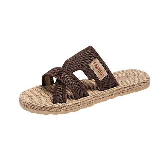 HBGVBA Womens Beach Slippers Mesh Breathable Round Toe Open Toe On Flat ...