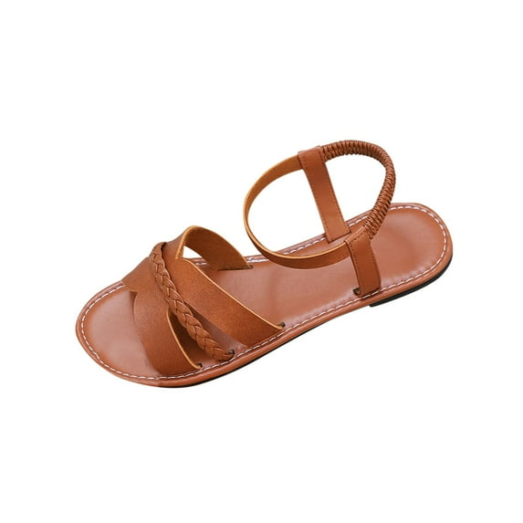 HBGVBA Womens Roman Sandals Woven Flat Sole Summer Outdoor Casual ...