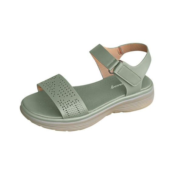 HBGVBA Womens Summer Sandals Solid Color Hollow Out Round Toe Open Toe ...