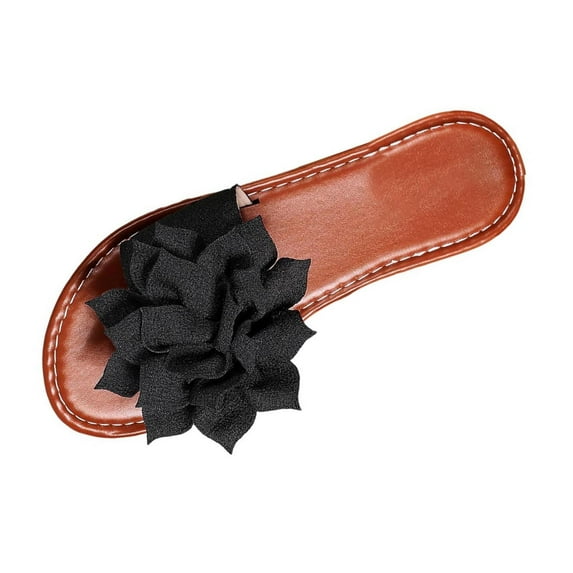 HBGVBA Womens Summer Slippers Solid Color Flat Sole Fabric Fishes Mouth ...