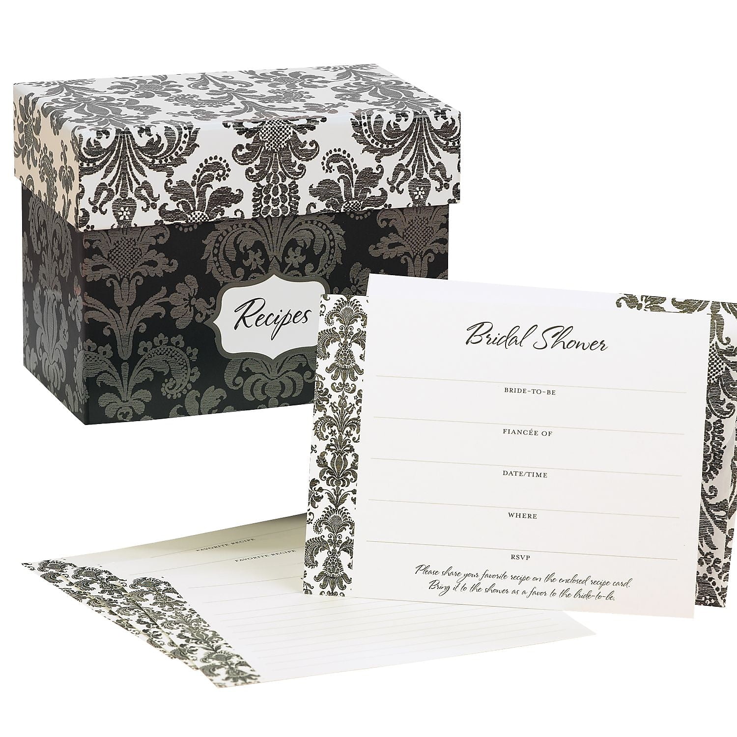 HBH 6 1 8 X 3 1 2 X 4 5 8 Damask Recipe Box Gift Set 22620ST HBH 6 1 8 X 3 1 2 X 4 5 8 Damask Recipe Box Gift Set 22620ST
