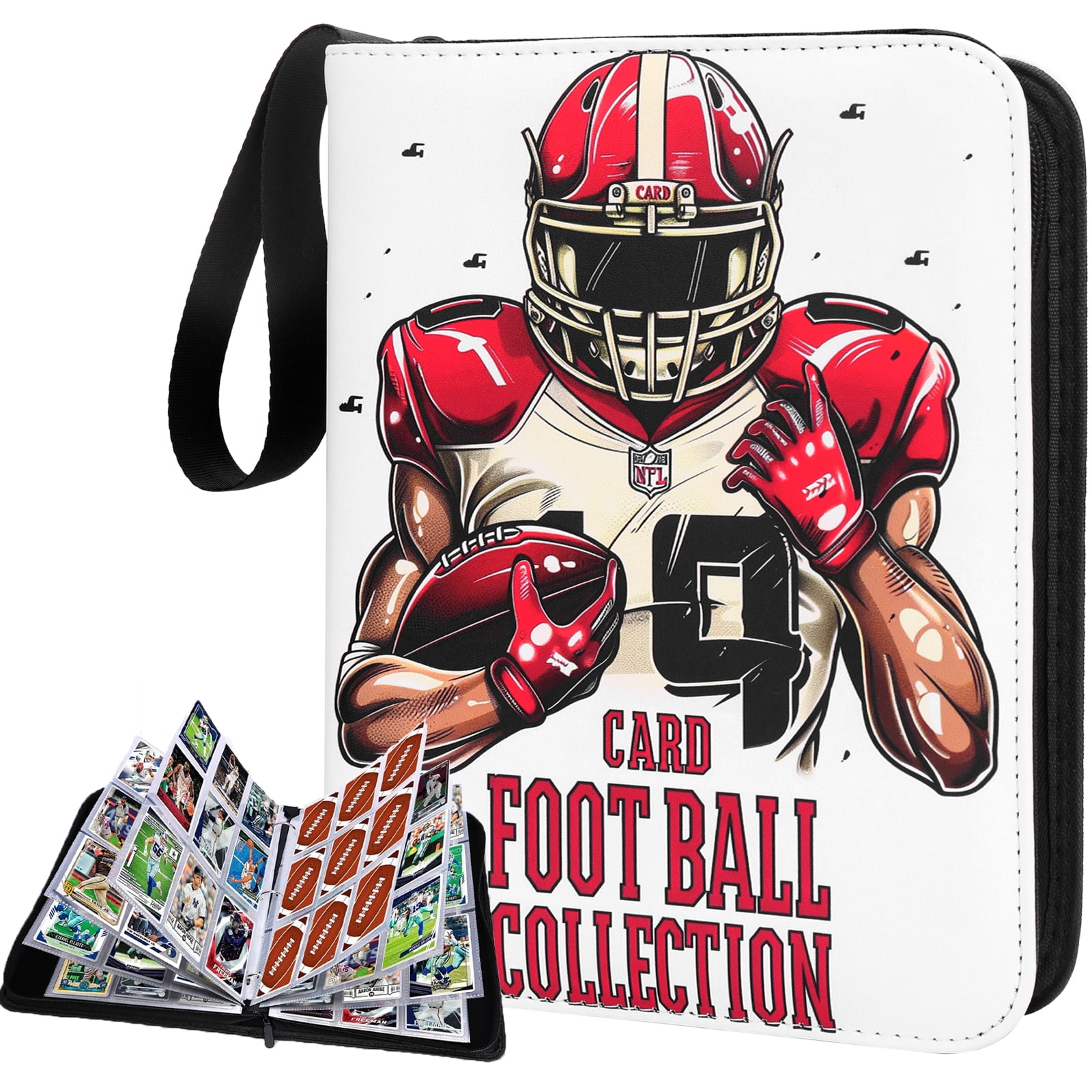HBK Football Card Binder 2024, 900 Pockets, PU Leather, Fits Football ...