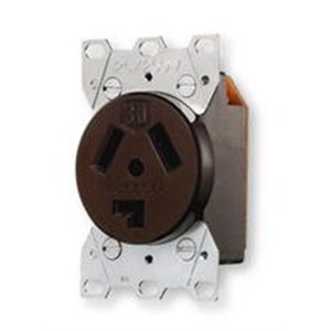 Hubbell Insulgrip Twist-Lock Generator Flanged Inlet, 3 Pole 4 Wire, 30 ...