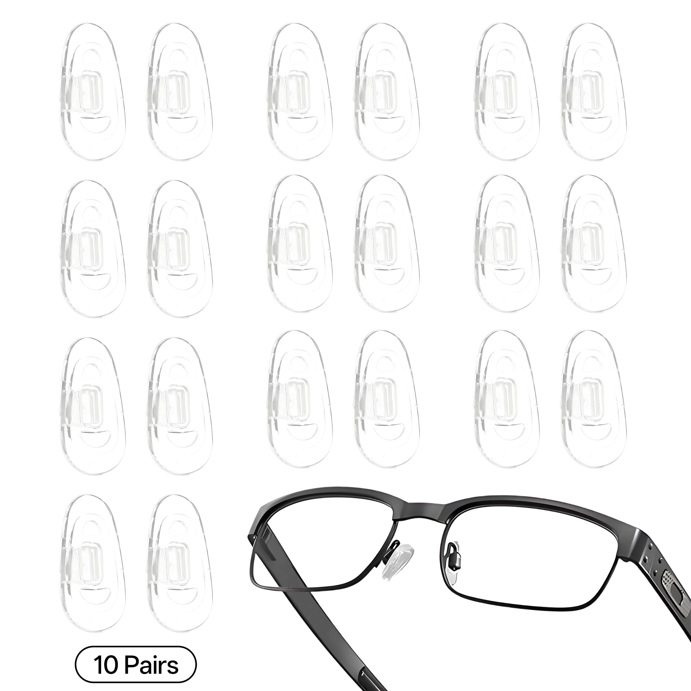 HBMYN 10 Pairs Eyeglass Nose Pads,Teardrop Shape Nose Pads for Glasses ...