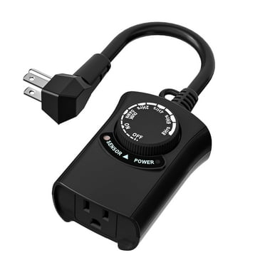 Heavy Duty Waterproof Outdoor Timer Outlet with Grounded Plug, 24 Hour ...