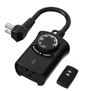 Heavy Duty Waterproof Outdoor Timer Outlet with Grounded Plug, 24 Hour ...