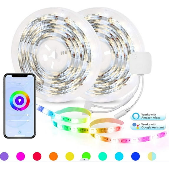 HBN Smart LED Strip Lights, 32.8ft WiFi RGBW, Work with Alexa, Google ...