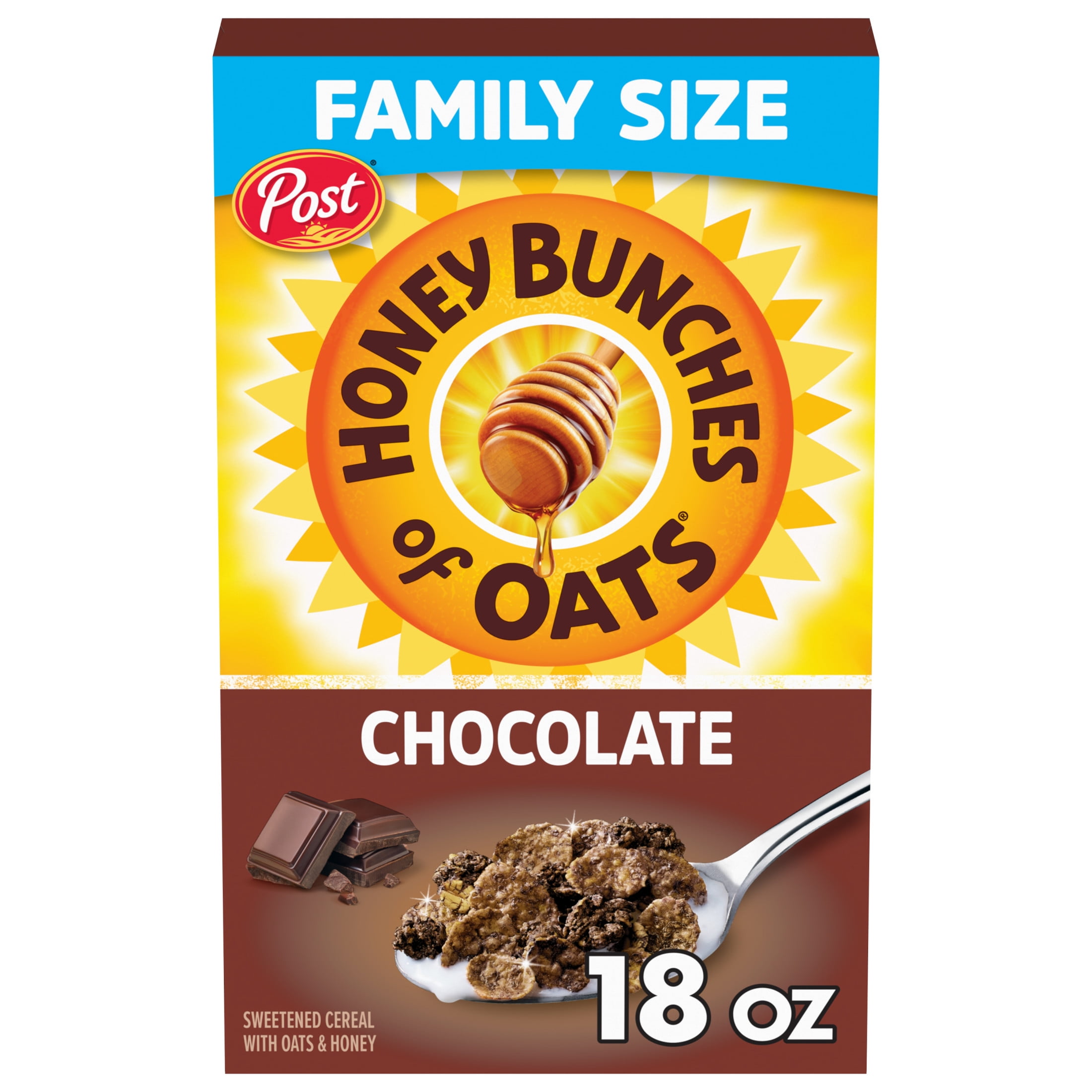 Post Honey Bunches of Oat Chocolate, Made with Whole Grain Cereal ...