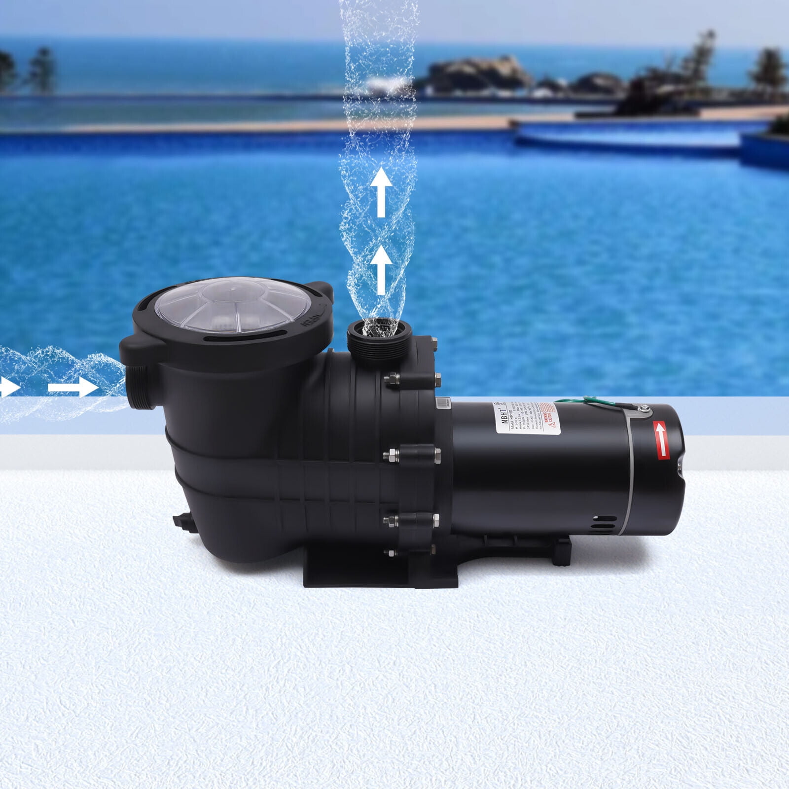 HBP1100 Electric Pool Pump For Hot Tubs 1.5HP Swimming Pool Pump Filter ...