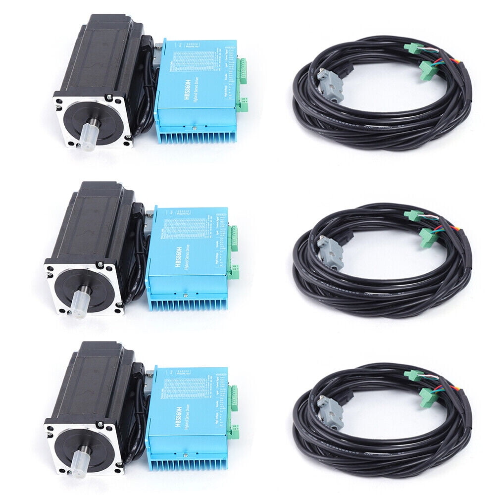 HBS86H 12NM 3Axis Nema 34 Stepper Motor Driver Kit Closed Loop AC Servo ...