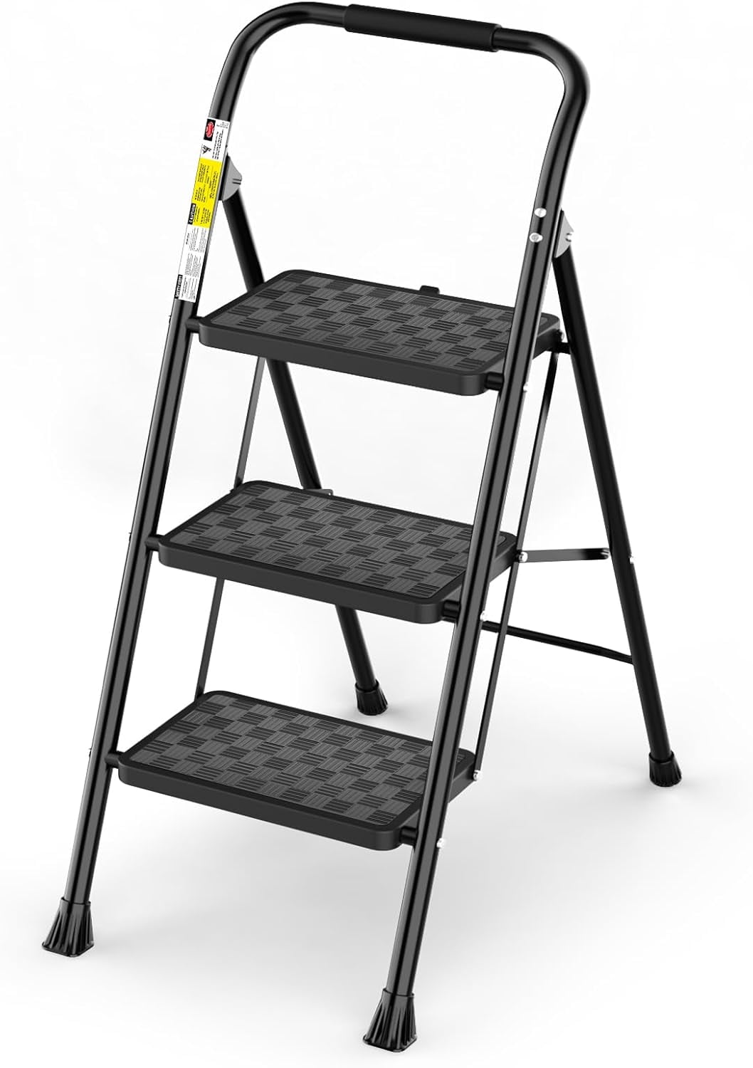 HBTower 3 Step Ladder, 3 Step Stool for Adults, 3 Step Ladder Folding ...