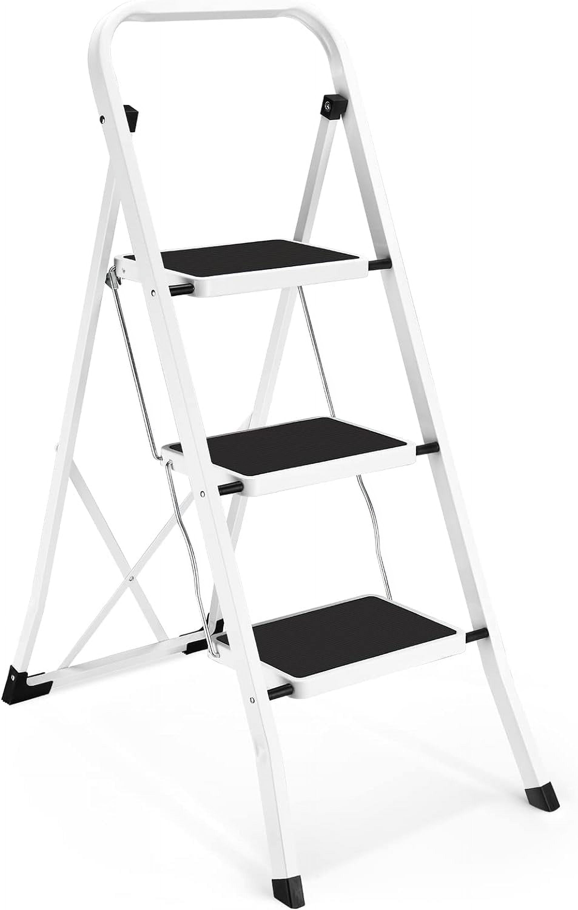 3 Step Ladder,HBTower Lightweight Folding Step Stools for Adults with ... 3 Step Ladder,HBTower Lightweight Folding Step Stools for Adults with ...