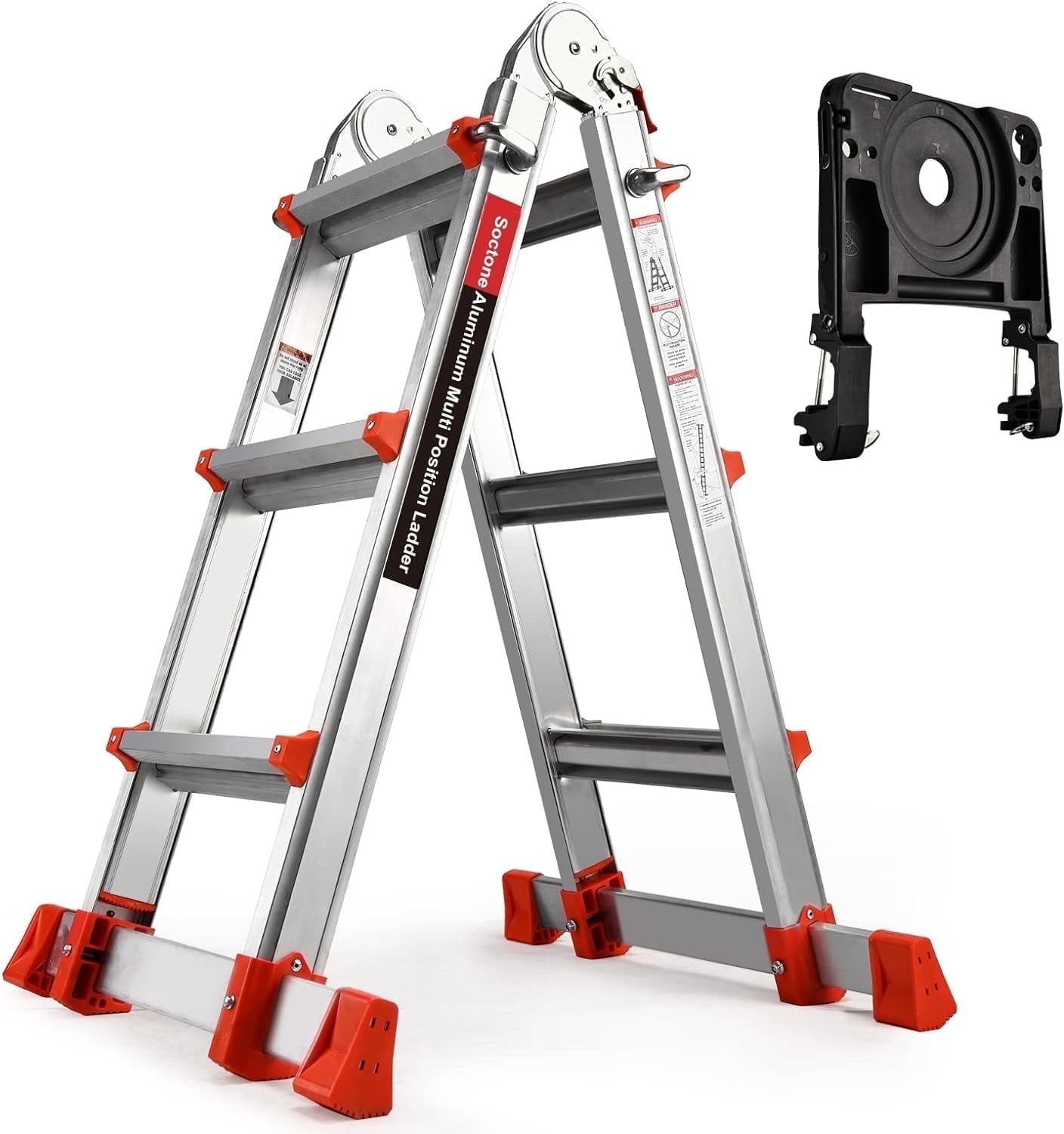 HBTower Ladder, A Frame 3 Step Extension Ladder, 13 Ft Multi Position ...
