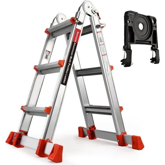 HBTower Ladder, A Frame 3 Step Extension Ladder, 13 Ft Multi Position ...
