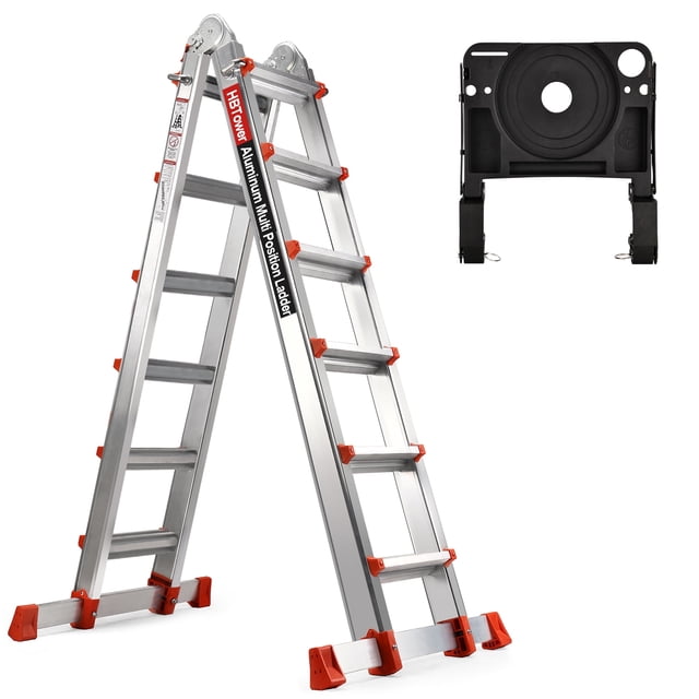 HBTower Ladder, A Frame 6 Step Ladder Extension Ladder, 22 Ft Multi ...