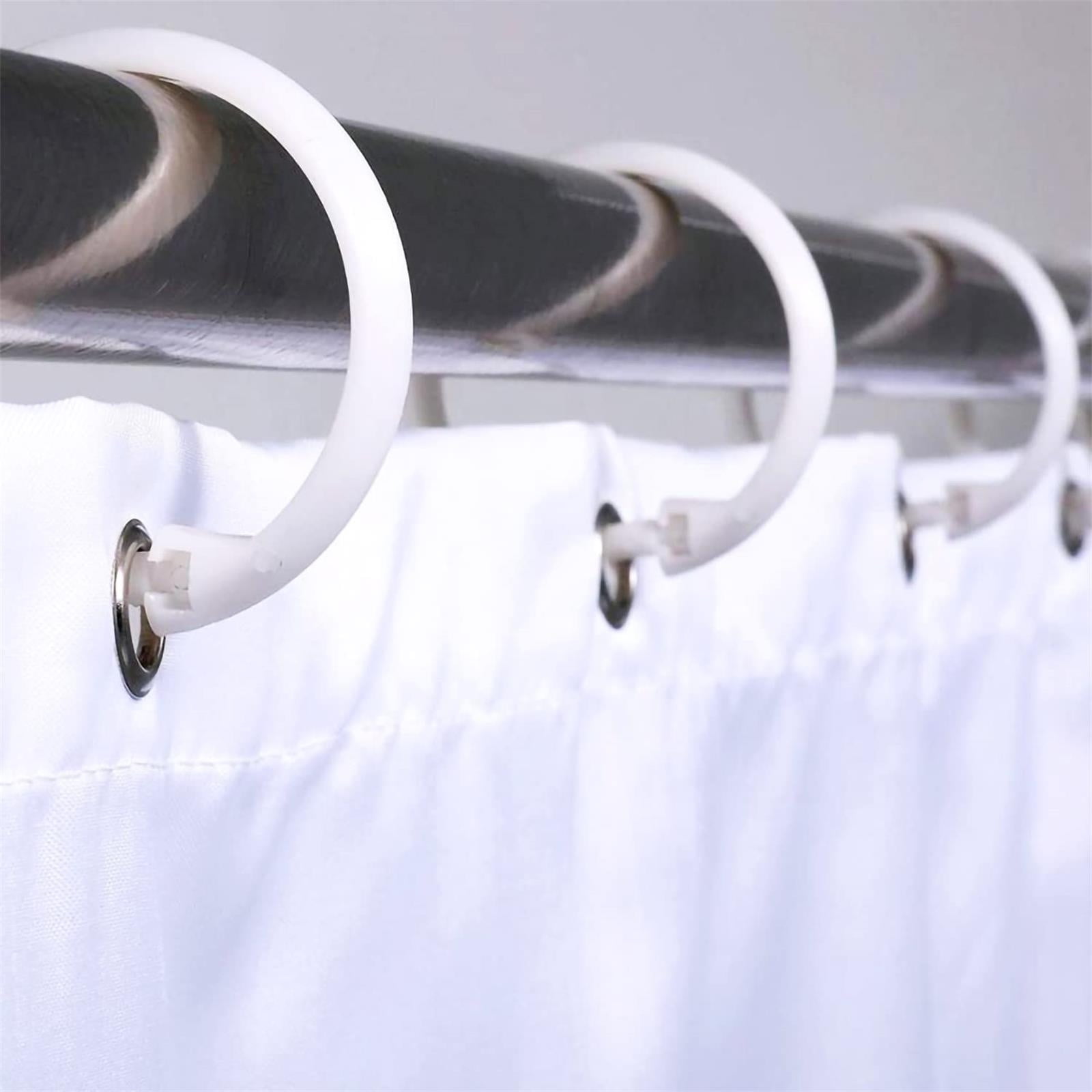 HBYJLZYG 24Pcs White Plastic Shower Curtain Rings, Curtain Ring Clasps ...