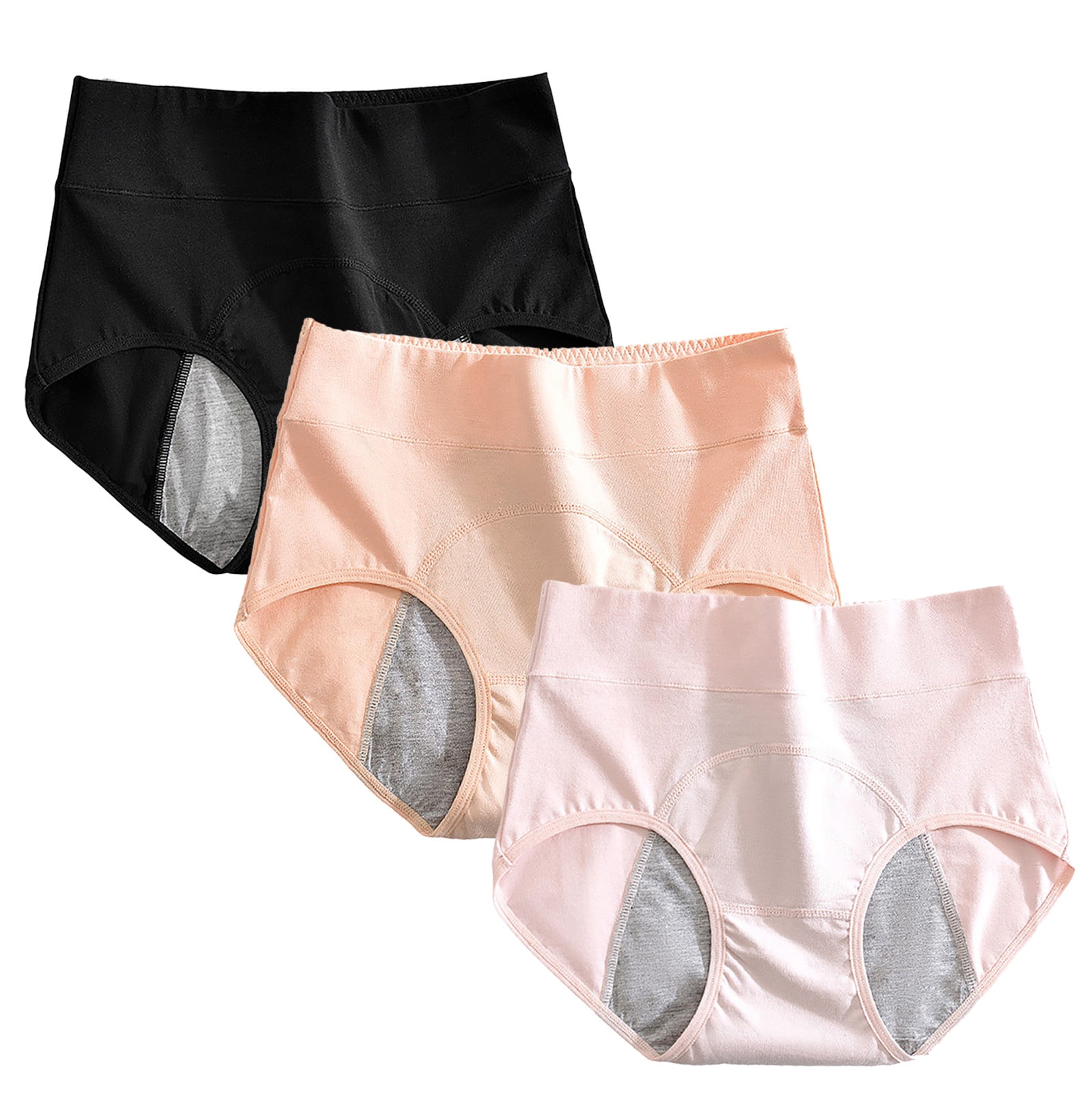 HBYJLZYG 3PCS Women's Menstrual Leak Proof Menstrual Panties Cotton ...