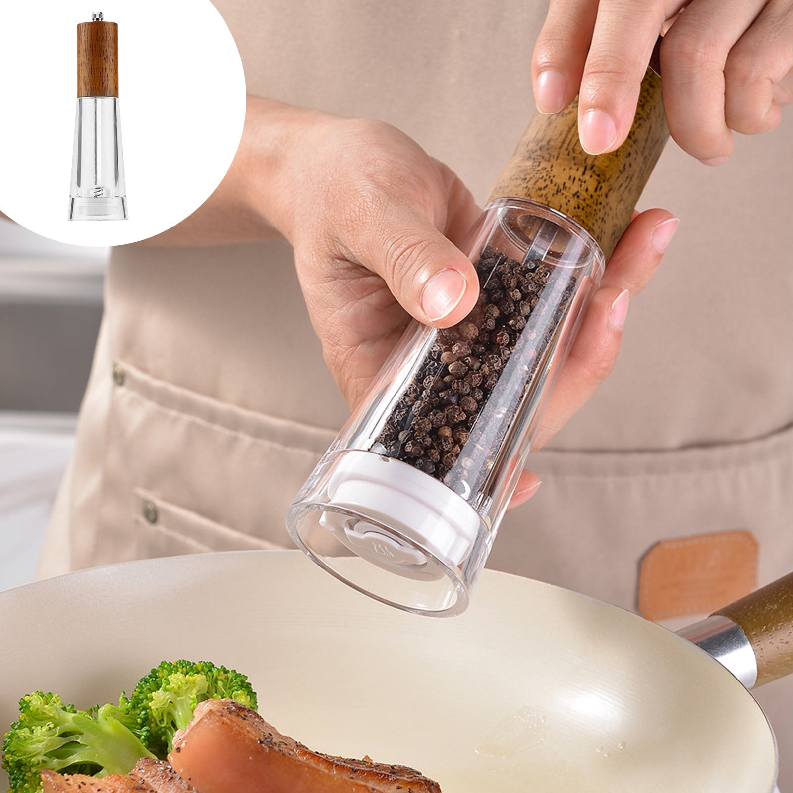 HBYJLZYG Acrylic Transparent Spice Grinder Fresh Ground Spice Seasoning ...