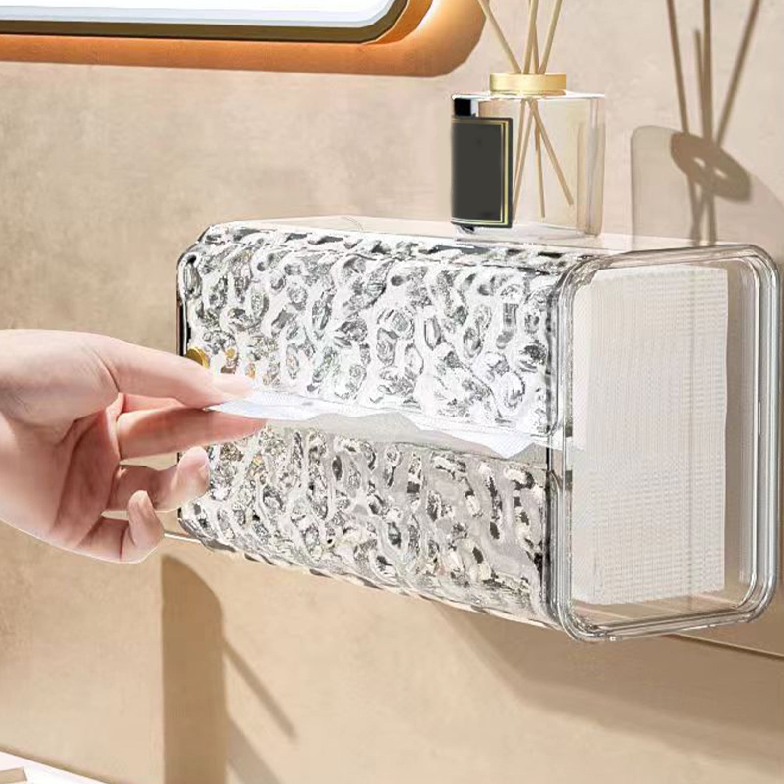 HBYJLZYG Bathroom Tissue Box Toilet Paper Box Wall-Mounted Punch- Paper ...