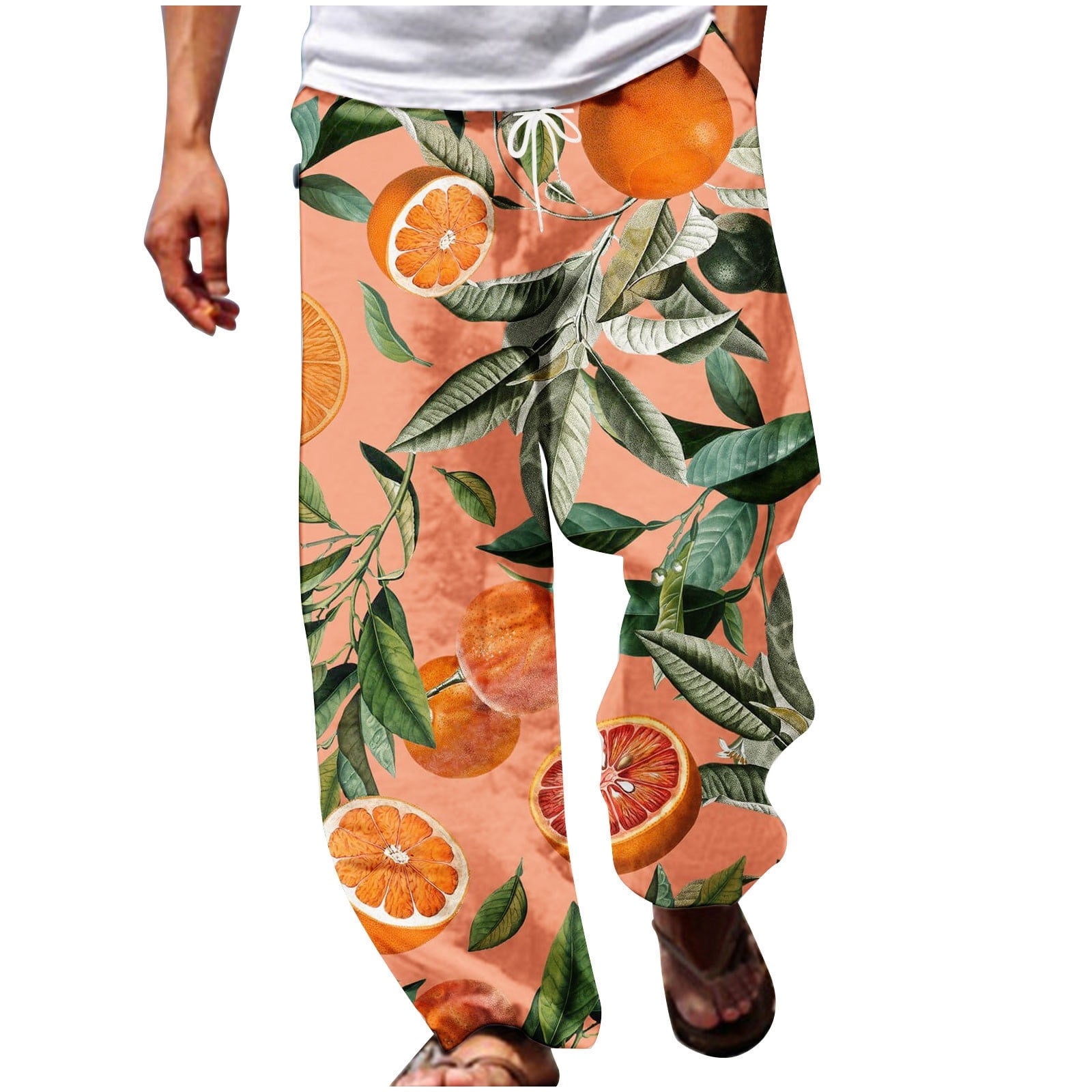 HBYJLZYG Beach Pants For Men, Summer Hawaiian Style 3D Printing Elastic ...