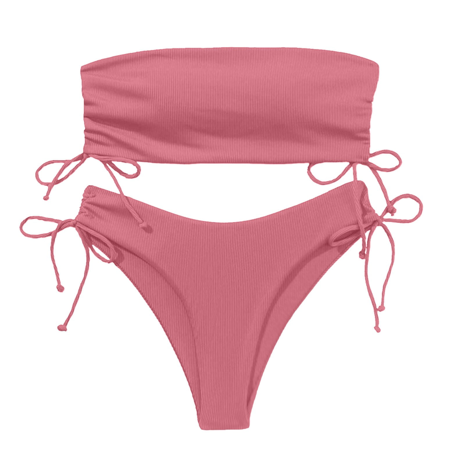 HBYJLZYG Bikini Sets For Women, Strapless Swimsuit Two Piece Lace Up ...