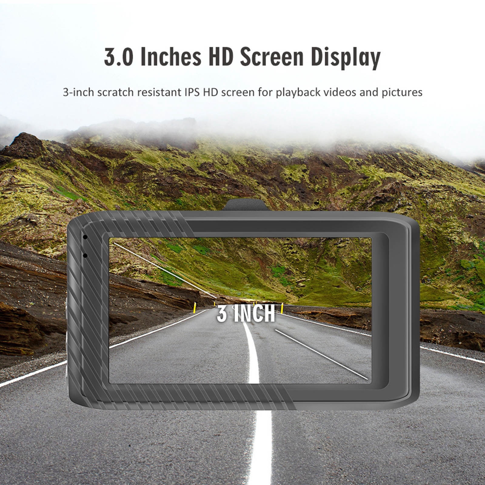 HBYJLZYG Car Accessories 3-Inch 140 ° Wide Angle Wdr Dash Cam Hd 1080P ...