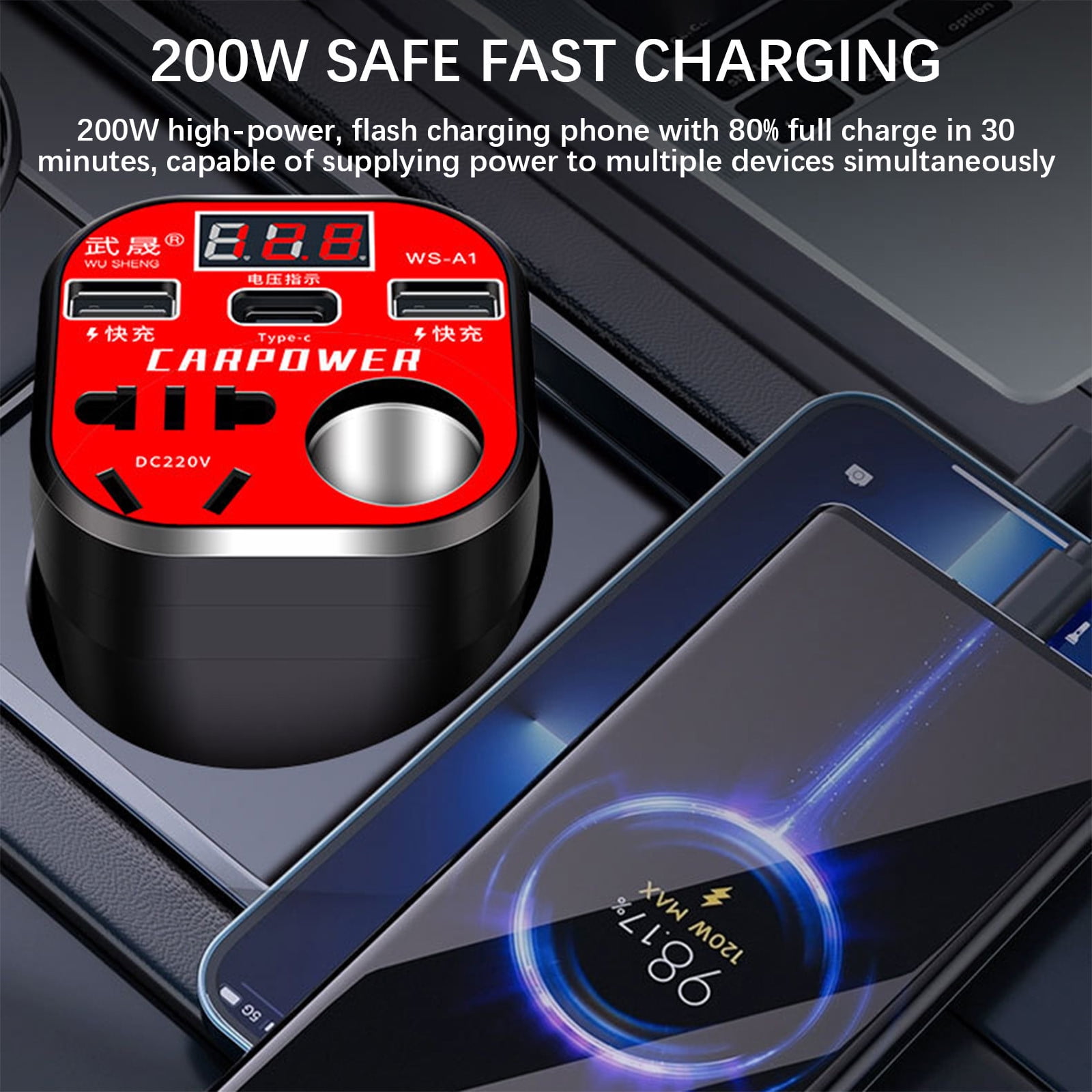 HBYJLZYG Car Accessories Car Inverter 12V24V Universal To 220V Car ...