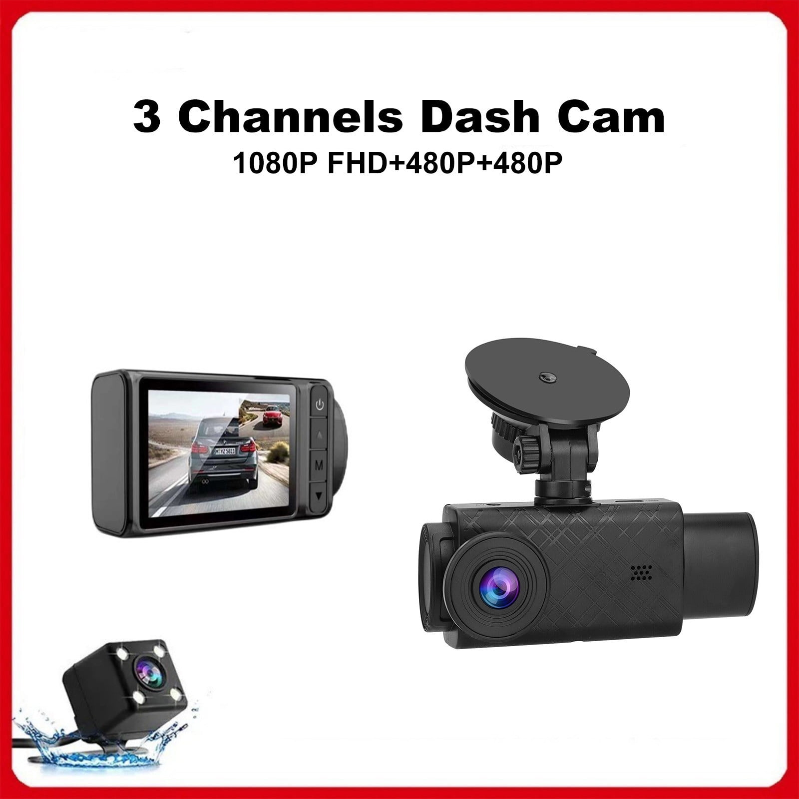 HBYJLZYG Car Accessories Dash Cam,Camera Fhd 1080P,3 Channel Dash ...