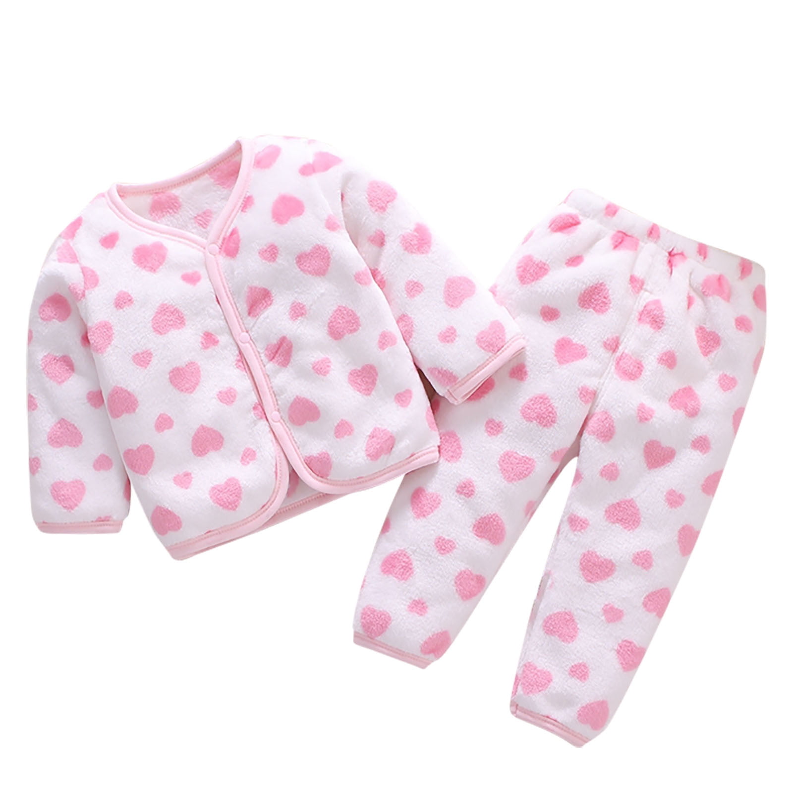 HBYJLZYG Flannel Cardigan Button Jacket And Pants Suit, Newborn Baby ...