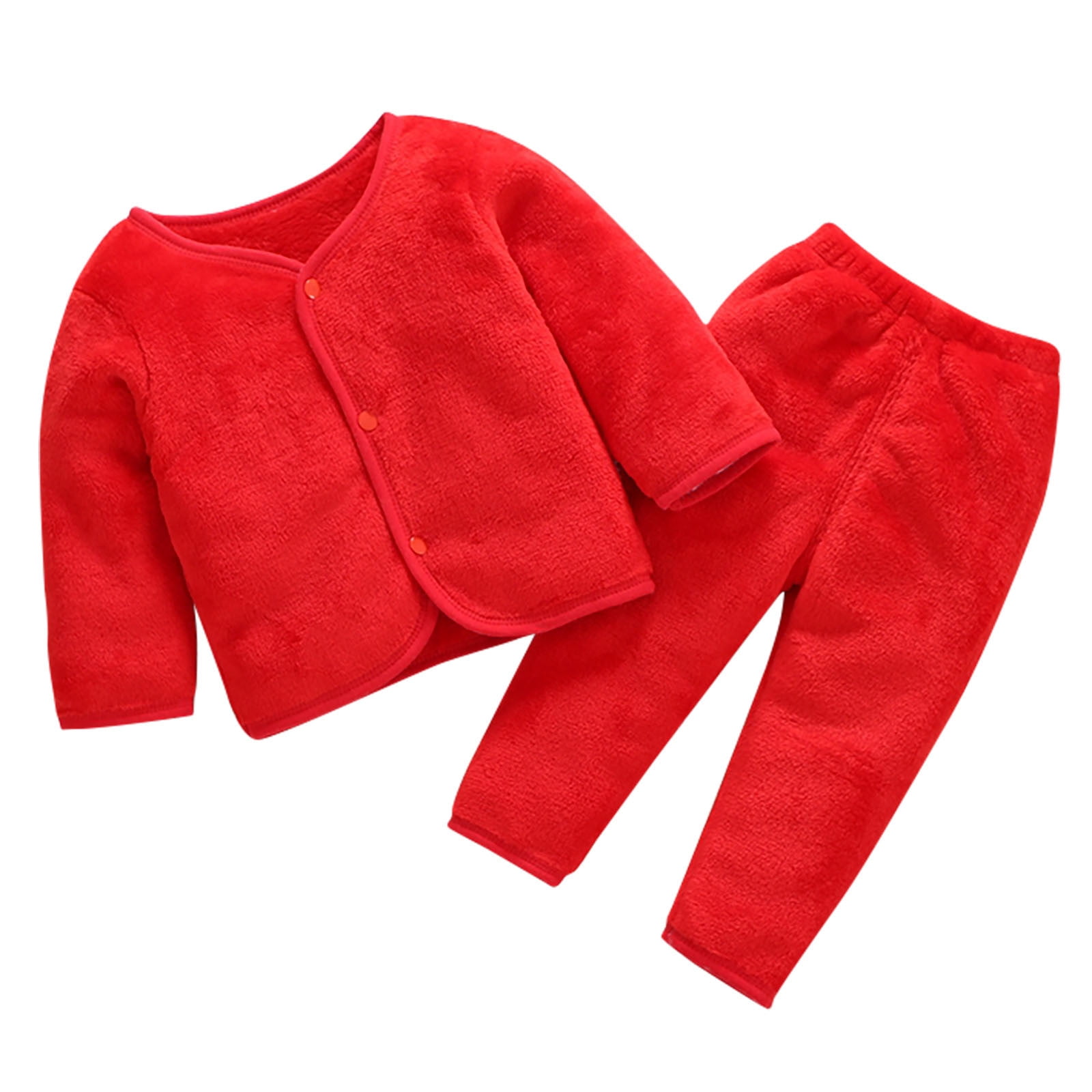 HBYJLZYG Flannel Cardigan Button Jacket And Pants Suit, Newborn Baby ...