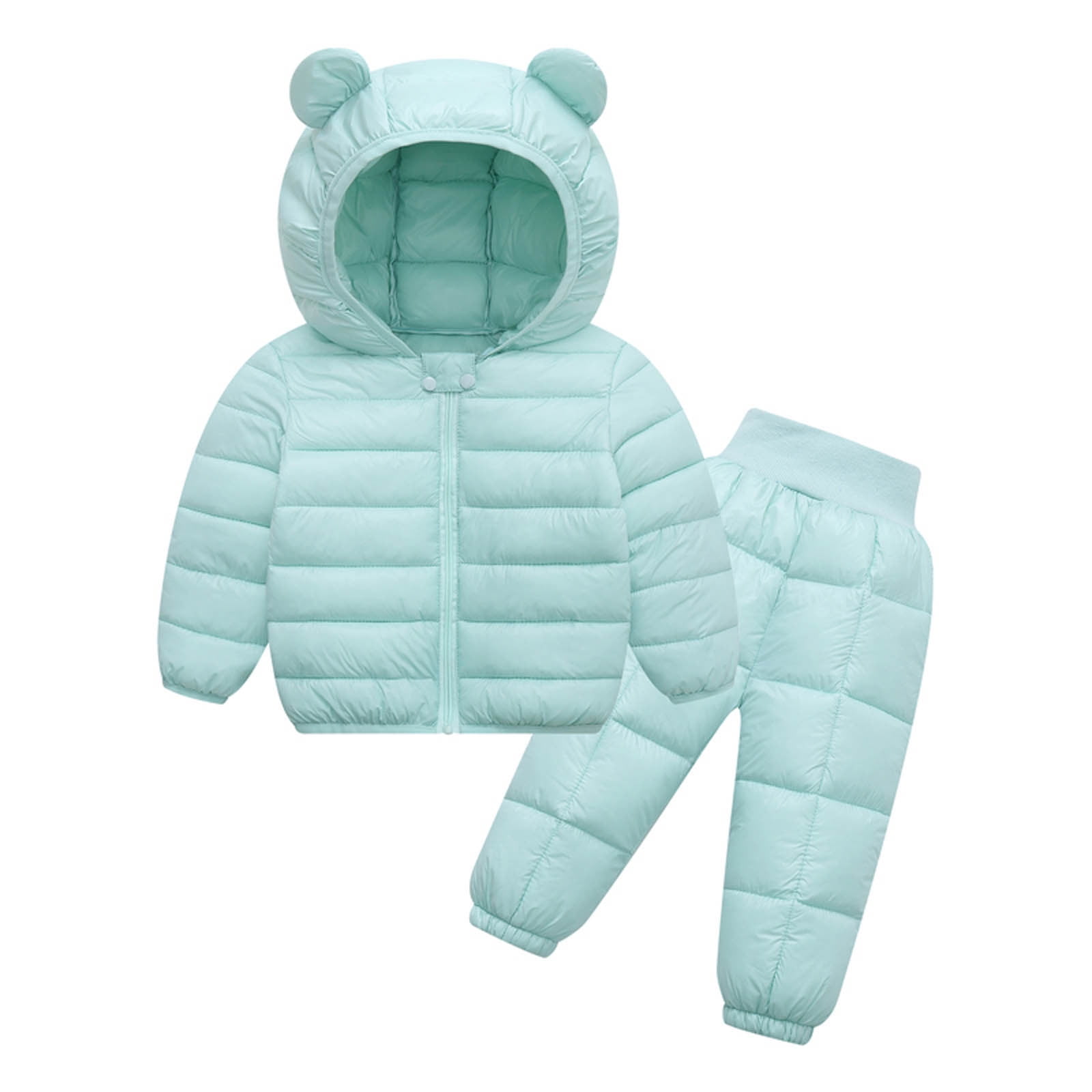 HBYJLZYG Hoodies Puffer Padded Jacket And Down Pants Outfits Sets ...