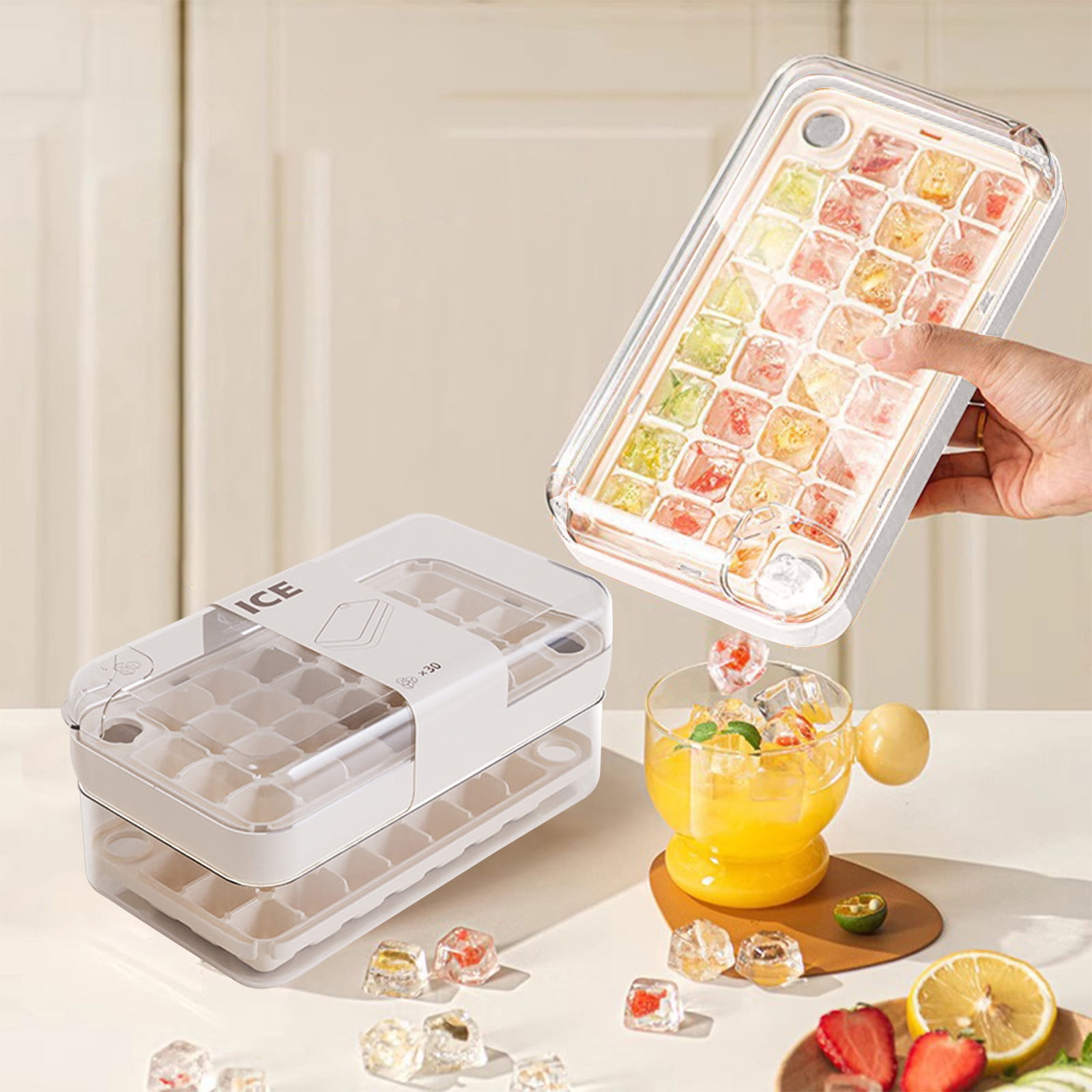 HBYJLZYG Ice Tray Ice Molds with Lid and Bin for Chilling Cocktails ...