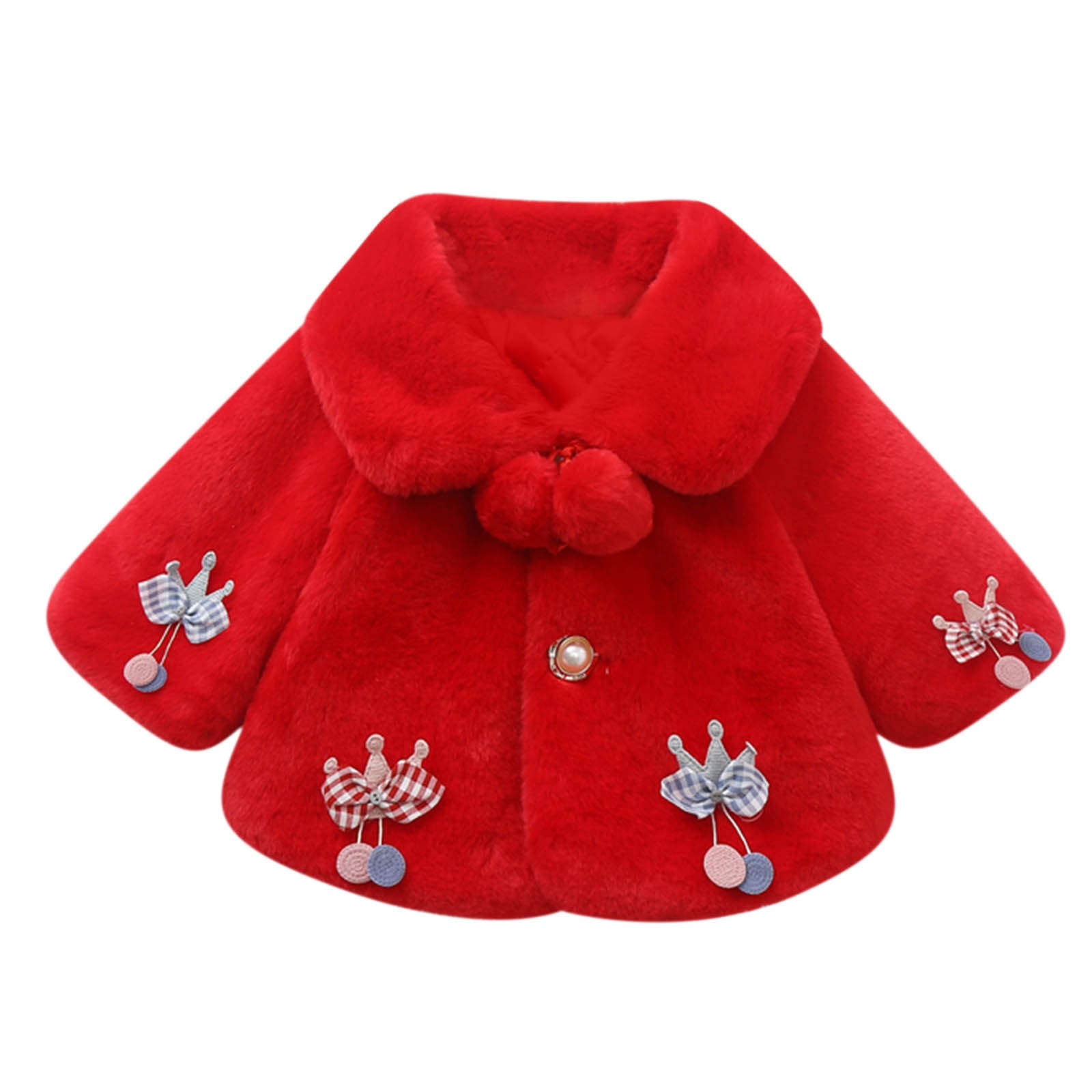 HBYJLZYG Lapel Cardigans Button Fleece Capes Poncho Coat, Toddler Girls Solid Color Plush Cute ...