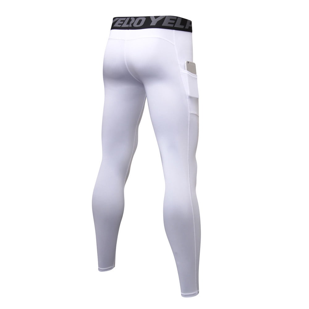 Hbyjlzyg Mens Running Compression Pants With Pocket Sports Training