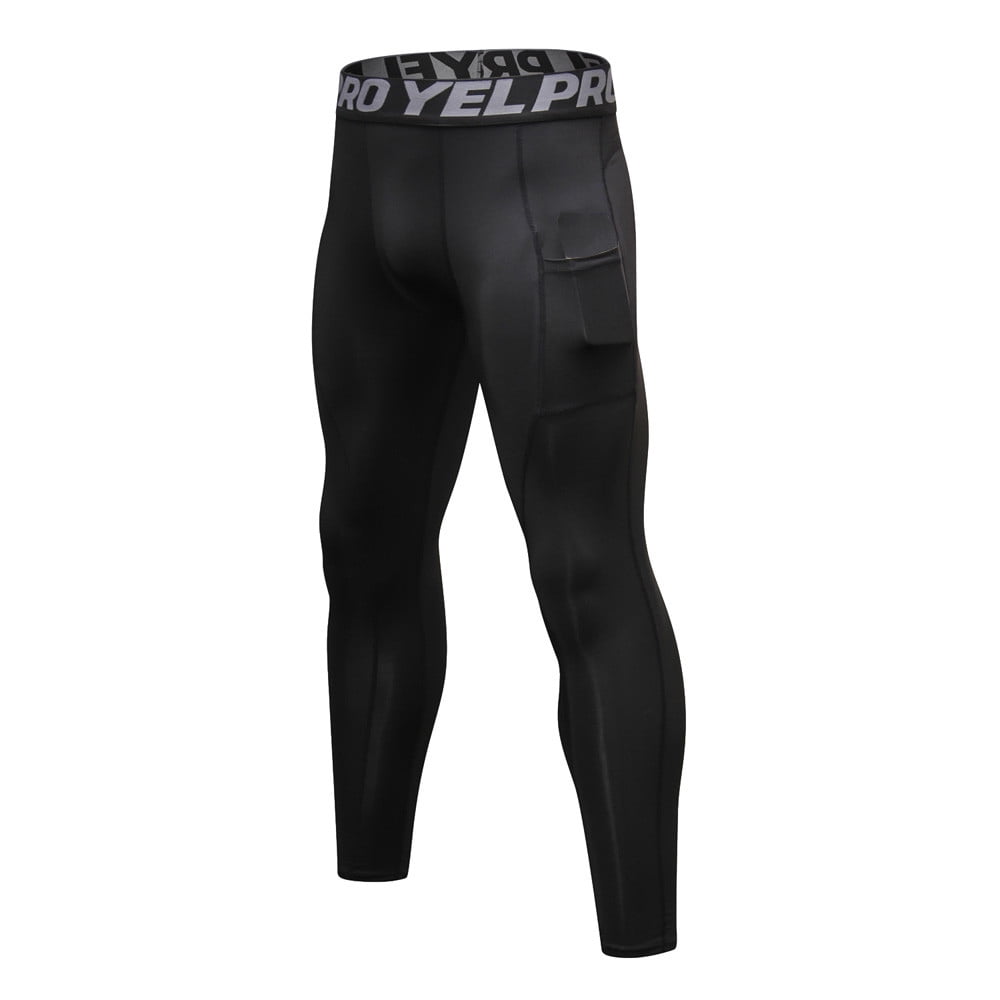HBYJLZYG Mens Running Compression Pants With Pocket, Sports Training ...