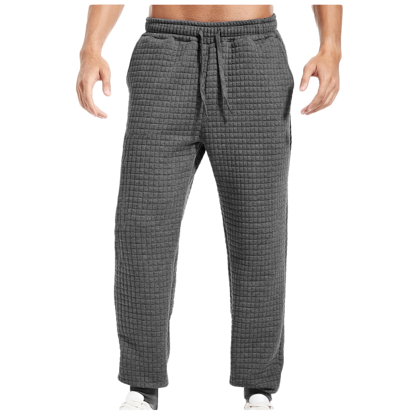 HBYJLZYG Mens Sweatpants, Workout Lightweight Waffle Pants Men Baggy ...