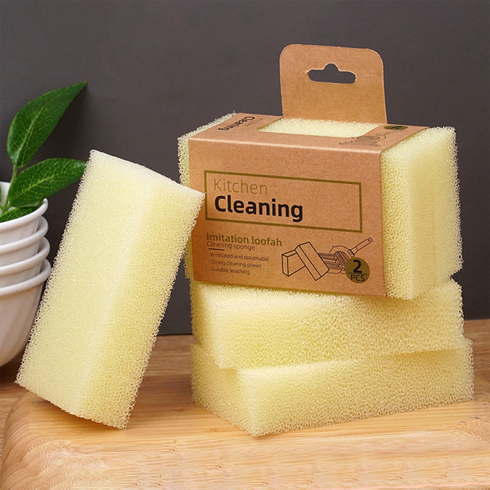 HBYJLZYG Sponge Wipe Sponge Scouring Pad Kitchen Dishwashing Brush Pot ...