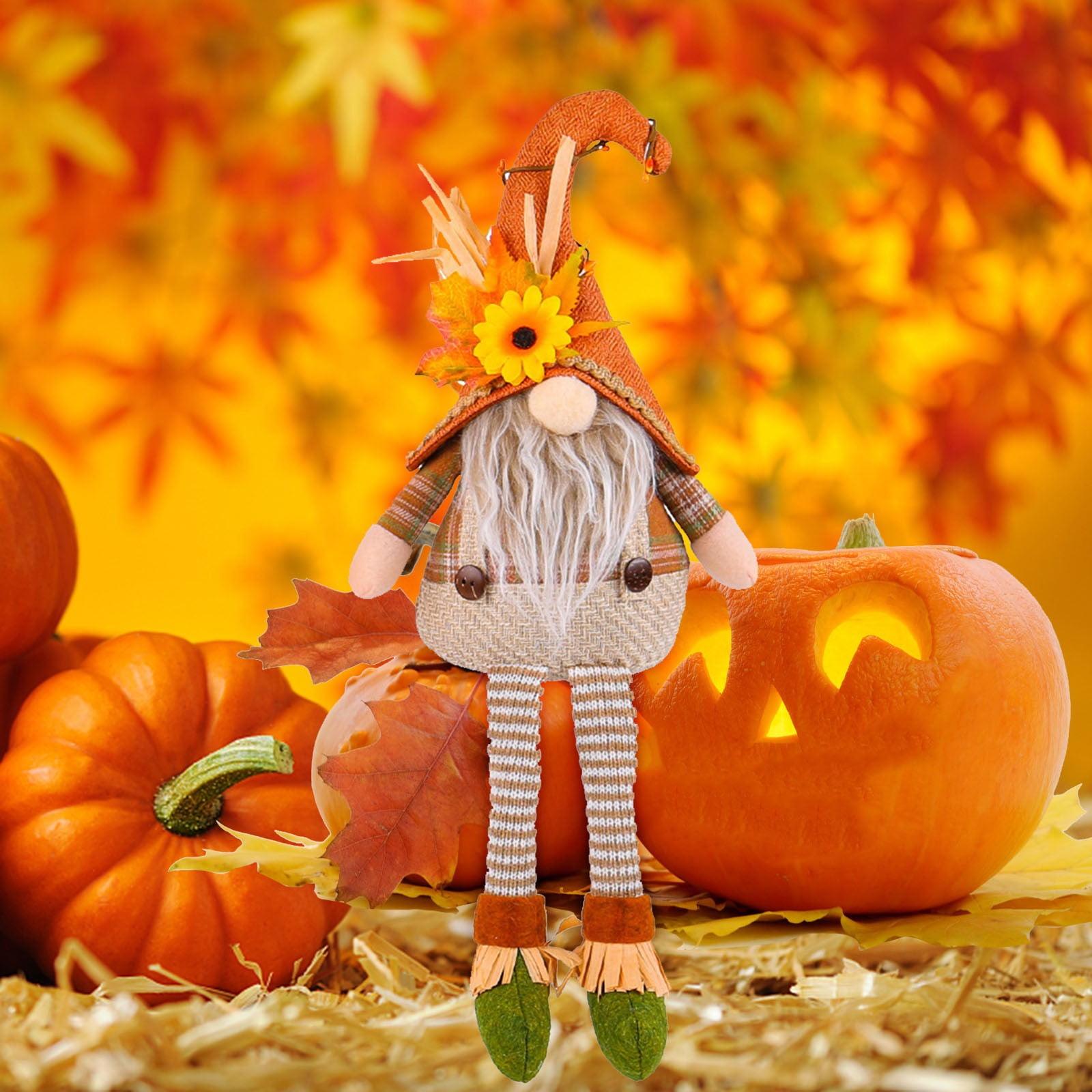 HBYJLZYG Thanksgiving Scarecrow Doll Series 14 Decorations Season Maple ...