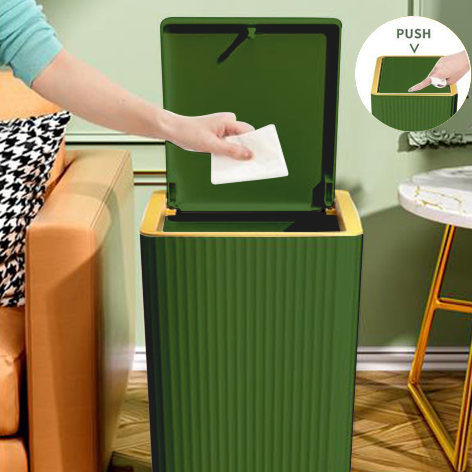 HBYJLZYG Trash Can Bathroom Trash Cans Household Toilet With Lid Has ...