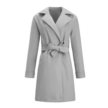 Chrisuno Women's Swing Tan Trench Coat All Weather Coats Spring Jacket ...