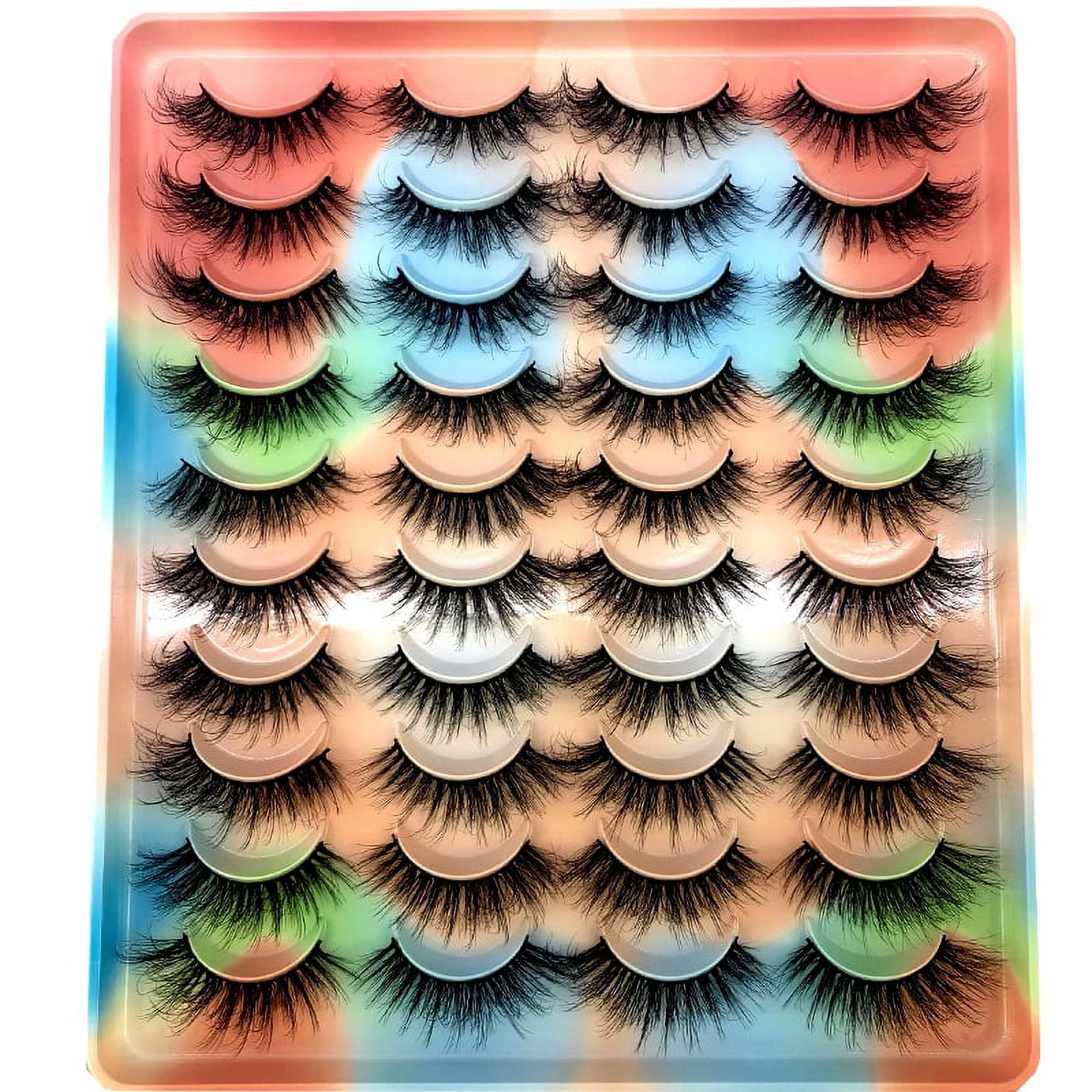 HBZGTLAD 20 Pairs Natural Look Soft 3D False Eyelashes, Easy to Wear ...