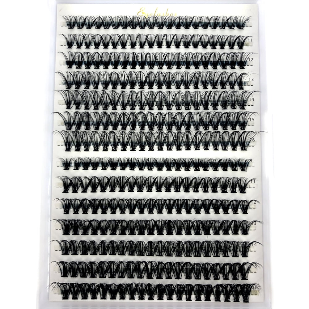 HBZGTLAD Natural Beauty 280 Clusters Mix Length D Curl 0.07 Thick False Eyelashes Extensions ...