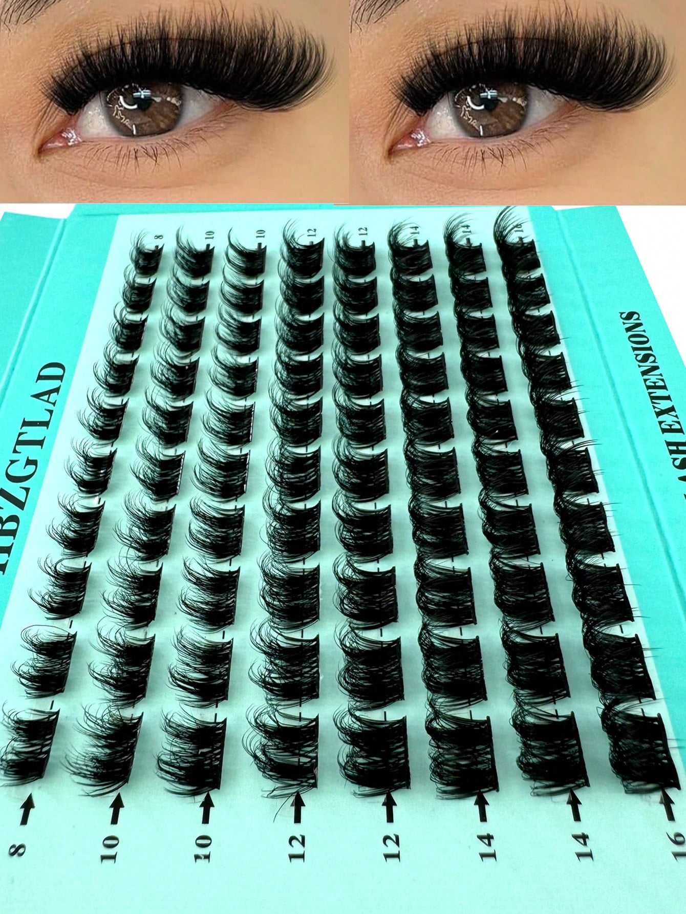HBZGTLAD 5D Fluffy Cluster Lashes Natural Eyelash 8-16mm Mixed ...