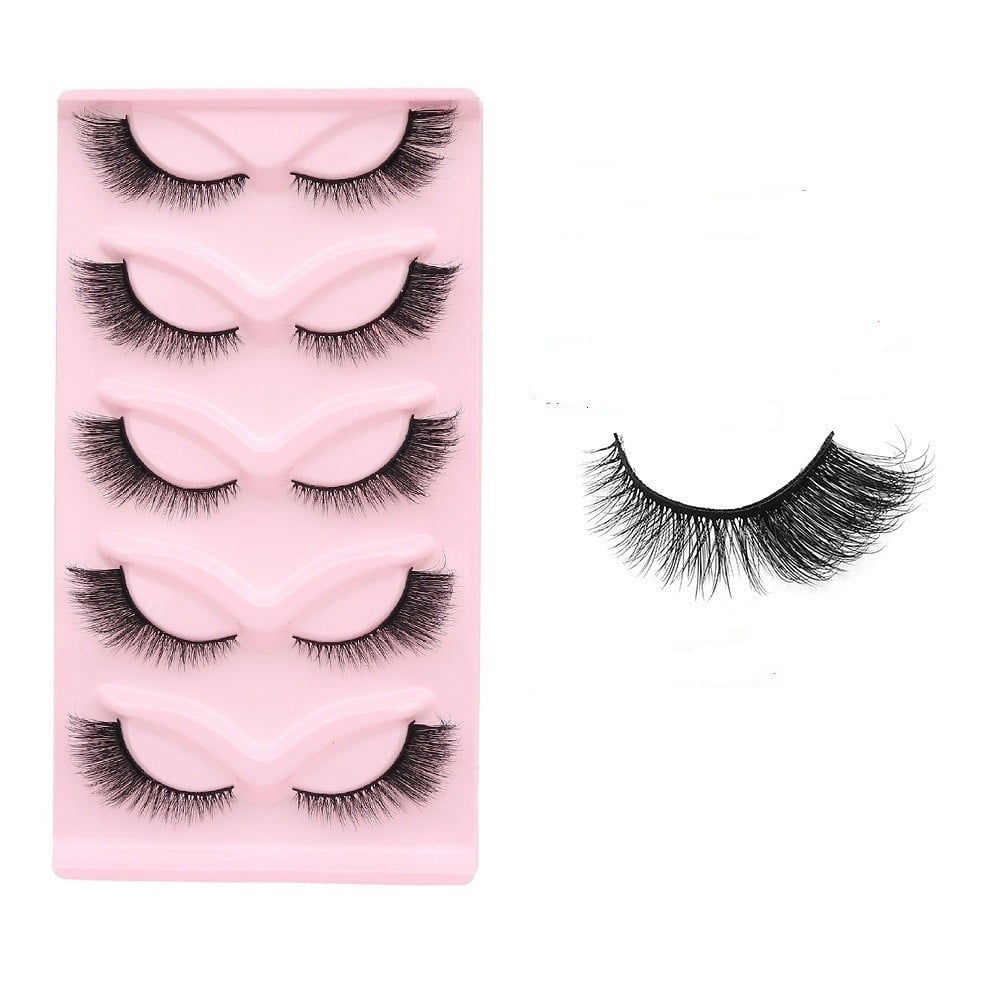 HBZGTLAD Natural False Eyelashes Gorgeous Wispy Lashes 5 Pairs Pack ...