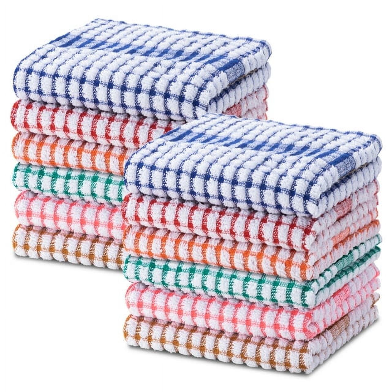 HBlife 12 Pack 16x25 inch Cotton Kitchen Towels, Bulk Dishcloths for Drying Dishes & Cooking ...