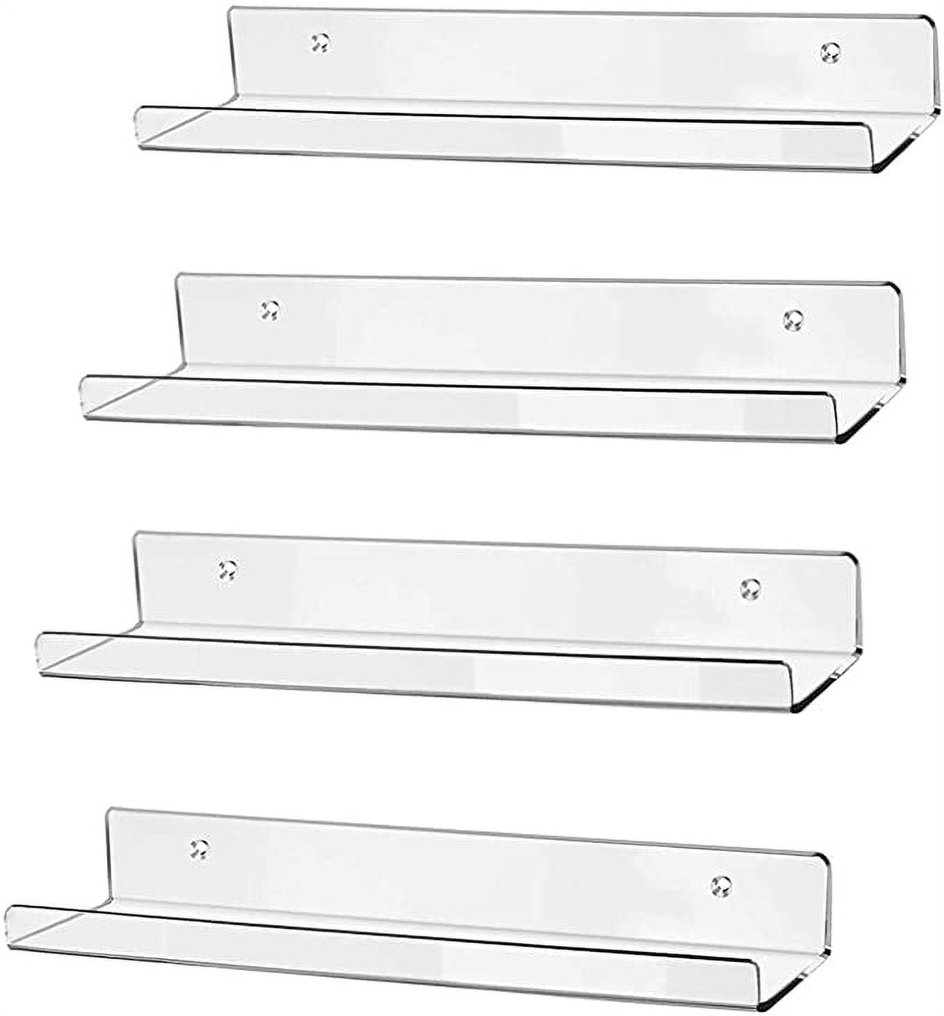 HBlife 15" Clear Acrylic Floating Wall Ledge Shelf, Wall Mounted ...