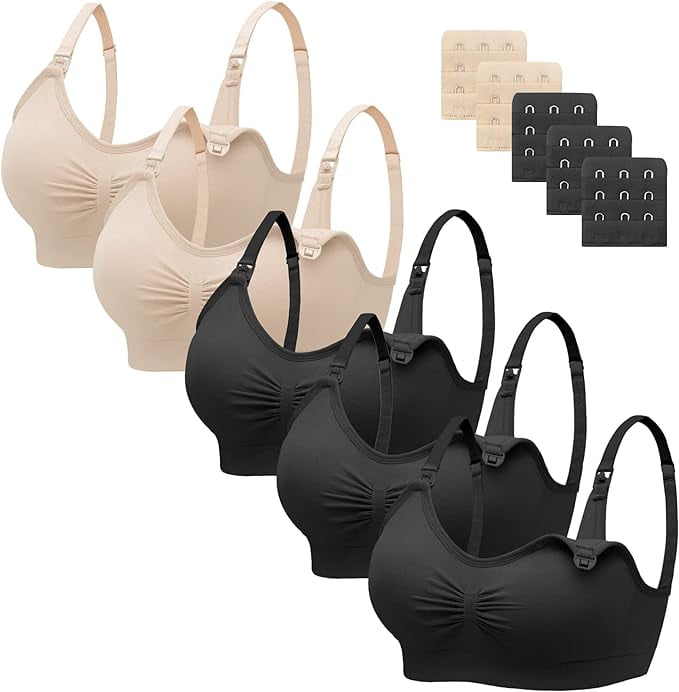HBlife 5 Pack Nursing Bras for Breastfeeding Womens Maternity Bras ...