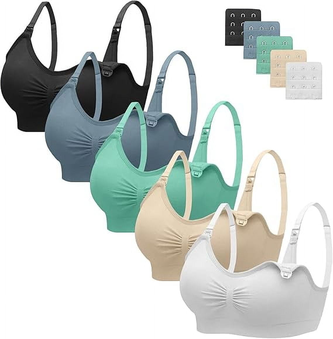 HBlife 5 Pack Nursing Bras for Breastfeeding Womens Maternity Bras ...