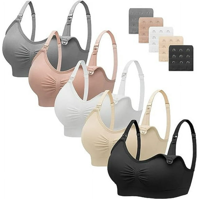 HBlife 5 Pack Nursing Bras for Breastfeeding Womens Maternity Bras ...