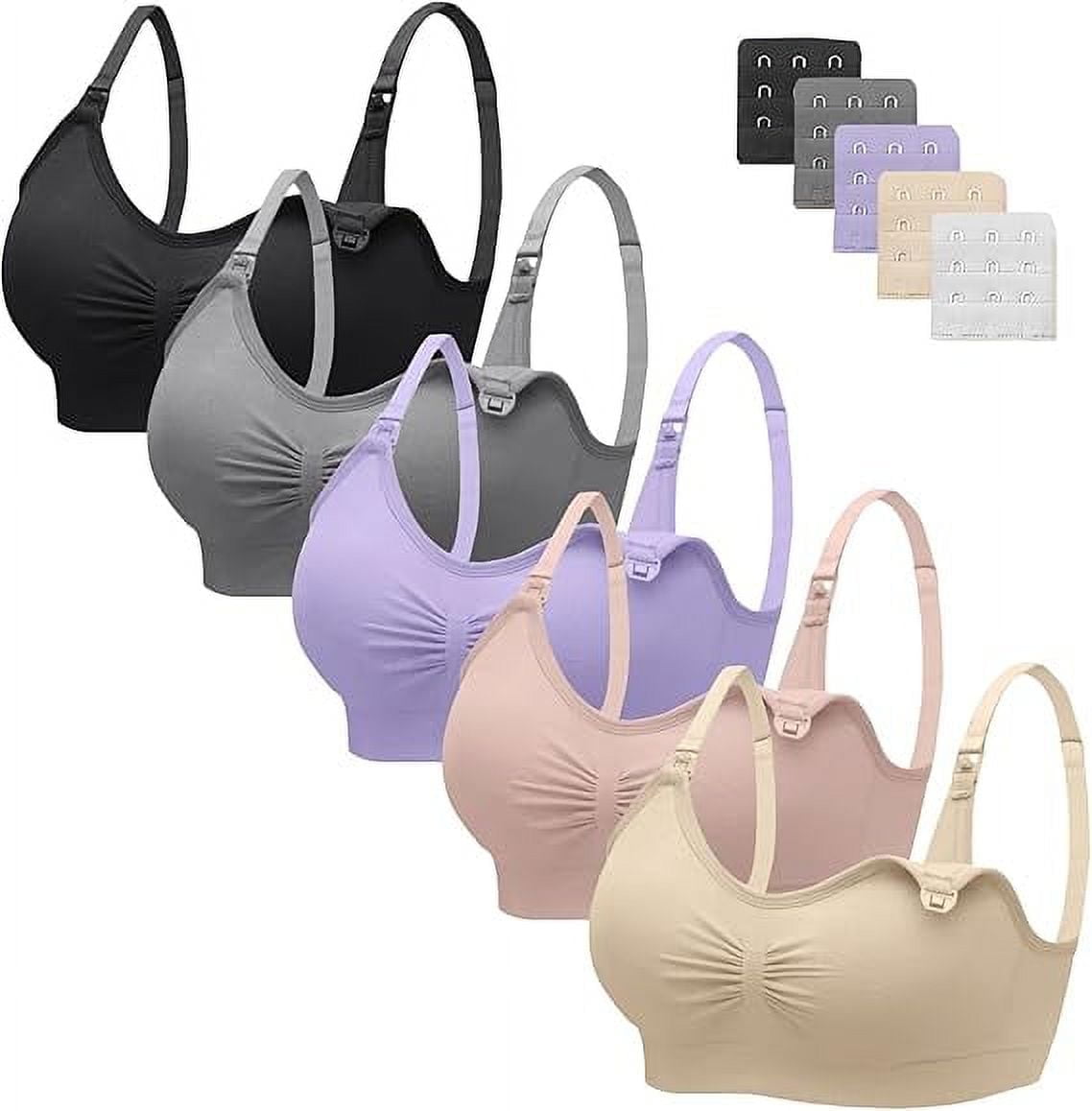 HBlife 5 Pack Nursing Bras for Breastfeeding Womens Maternity Bras ...